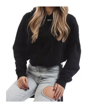 Off-White Off Stamp Cropped Hoodie