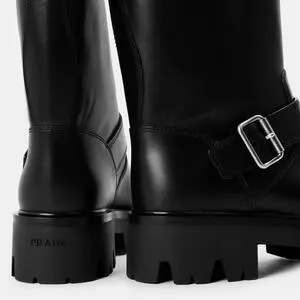 Prada Solid Color Biker Boots