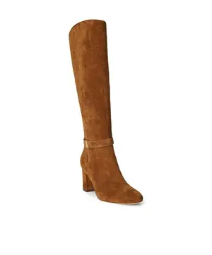 Ralph Lauren Caramel Suede Knee-high Boots