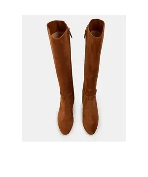 Ralph Lauren Caramel Suede Knee-high Boots