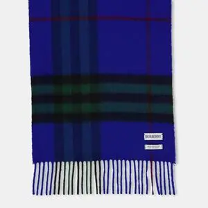 Burberry Plaid Cashmere Scarf - Blue