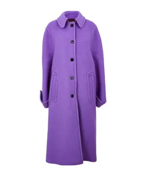 Gucci Solid Color Wool Overcoat - Purple