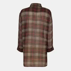 Saint Laurent Plaid Long-sleeve Shirt With Tie Detail