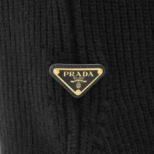 Prada Ribbed Balaclava With Logo Detail