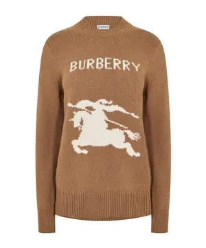 Burberry Scarlett Crew Neck Jumper With Equestrian Graphic