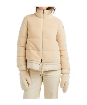 Moncler Quilted Down Jacket With Stand Collar And Logo Patch