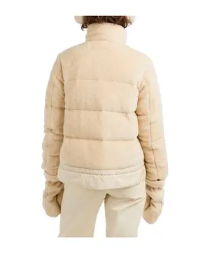 Moncler Quilted Down Jacket With Stand Collar And Logo Patch