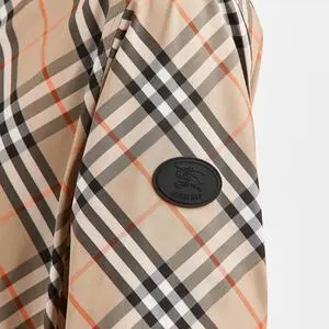 Burberry Diagonal Check Hooded Mid-length Coat