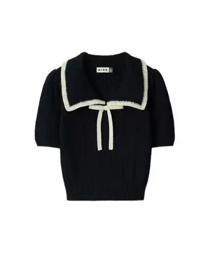 Rixo Pippa Short-sleeved Top - Black