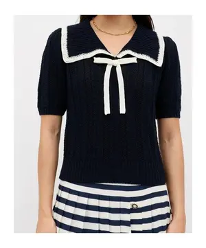Rixo Pippa Short-sleeved Top - Black