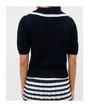 Rixo Pippa Short-sleeved Top - Black