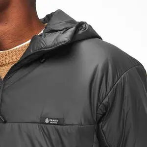 Prada Hooded Padded Jacket With Zip-up Front And Ribbed Cuffs