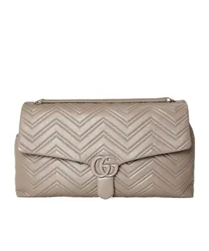 Gucci Solid Color Shoulder Bag - Nude