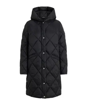 Ralph Lauren Dia Q Real Leather Medium Puffer Jacket - Black