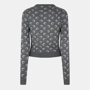 MARINE SERRE Moon Pattern Knitwear Cardigan - Black