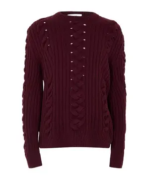 Alexander McQueen Alex Cable Crew Neck Jumper - Brown