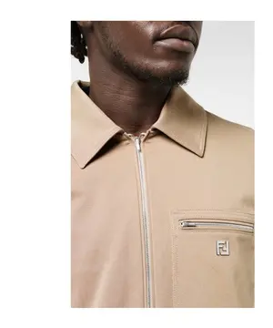 Fendi Collared Zip-up Jacket - Nude