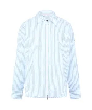 Moncler Striped Long-sleeve Zip-up Shirt