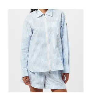 Moncler Striped Long-sleeve Zip-up Shirt