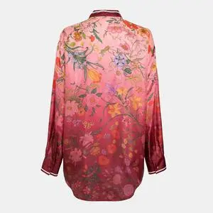 Gucci Floral Print Tie Neck Shirt