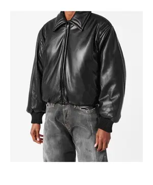 Acne Studios Coated Long Sleeve Oversized Fit Bomber Jacket