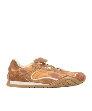 Fendi Lace-up Low-top Sneakers - Brown