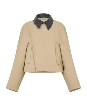 Givenchy Cropped Trench Coat With Contrasting Collar - Nude