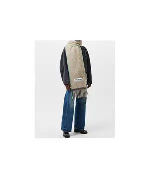 Acne Studios Logo Patch Knitted Scarf