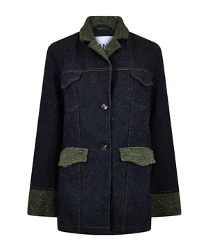 GANNI Twill Blazer - Black