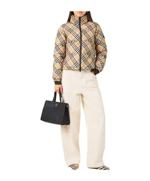 Burberry Check Insulated Cropped Short Puffer Jacket