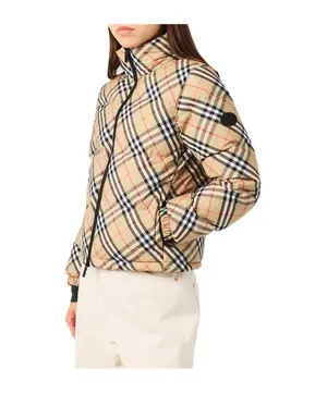 Burberry Check Insulated Cropped Short Puffer Jacket