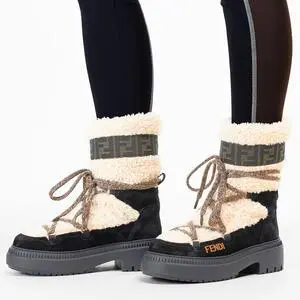 Fendi Wool Snow Boots With Ff Monogram