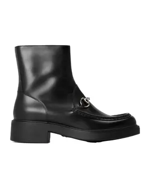 Gucci Horsebit Leather Ankle Boots