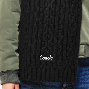 COACH Cable Knit Wool Scarf
