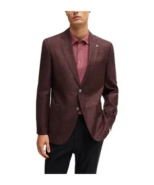 Hugo Boss Check Single-breasted Blazer - Black