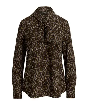 Ralph Lauren Real Leather Long Sleeve Blouse