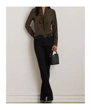 Ralph Lauren Real Leather Long Sleeve Blouse