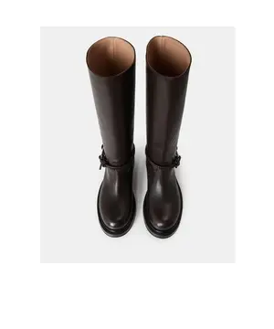 Bottega Veneta Knee-high Leather Boots With Braided Detail
