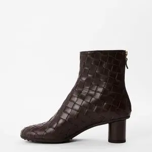 Bottega Veneta Woven Ankle Boots With Chunky Heel