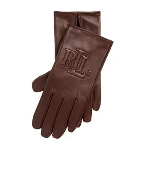 Ralph Lauren Embossed Logo Gloves - Brown
