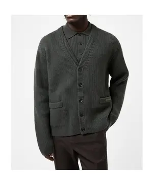 Gucci V-neck Ribbed Knit Cardigan - Green