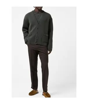 Gucci V-neck Ribbed Knit Cardigan - Green
