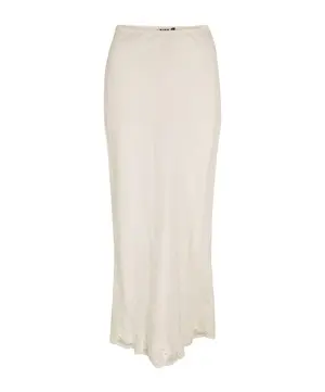 Rixo Lace Trim Midi Skirt - White