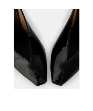 FERRAGAMO Glossy Patent Pointed Mule Slides