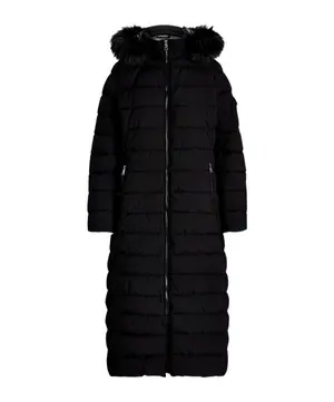 Ralph Lauren Real Leather Long Puffer Jacket - Black