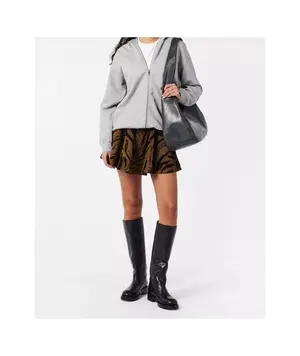 GANNI Teddy Bear Graphic Zip Hoodie - Gray