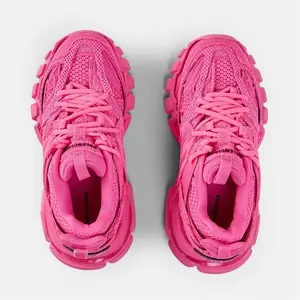 Balenciaga Lace-up Casual Sneakers With Logo Detailing - Pink