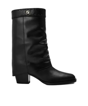 Fendi Minimalist Black Design Ankle Boots - Red