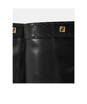Fendi Minimalist Black Design Ankle Boots - Red