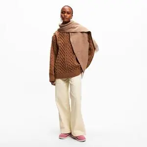 UGG Suede Slip-on Mules With Decorative Stitching
